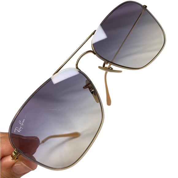 Ray-Ban | Accessories | Ray Ban Square Frame 363 56mm Blue Grey | Poshmark